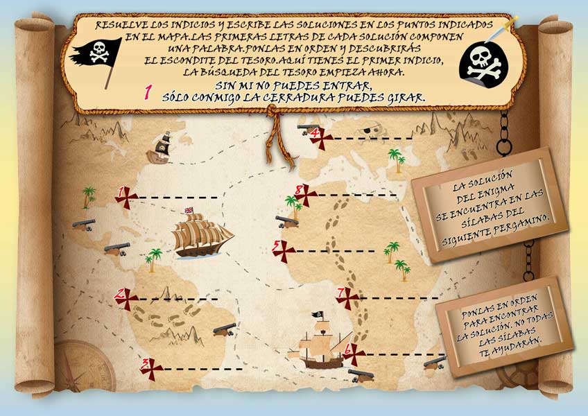 Búsqueda del tesoro con mapa en casa y jardín solución lavadora 8-10 ...